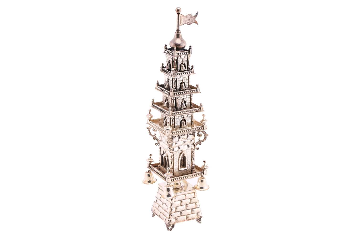 Lot 507 - Judaica;- A Polish white metal Spice Tower