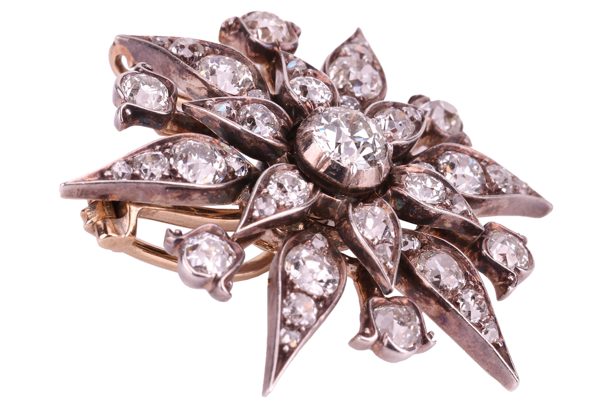 Lot 97 - A 19th-century old-cut diamond brooch, set to