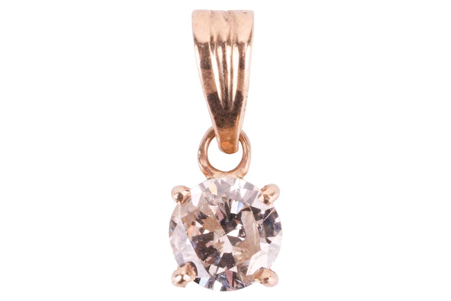 Lot 161 - A diamond single stone pendant, the diamond