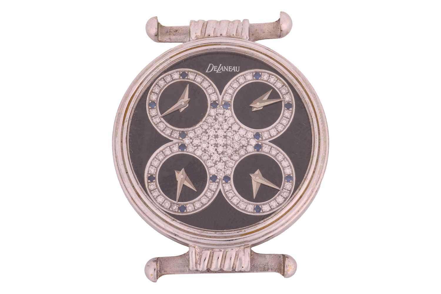 Lot 230 - A De Laneau 4 time zone white gold and