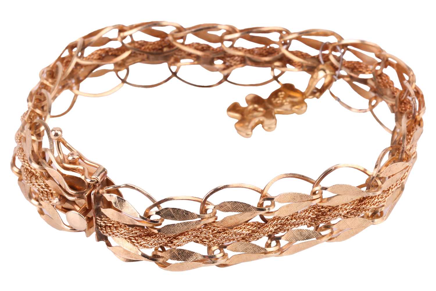 Lot 121 - A fancy link bracelet with a removable teddy