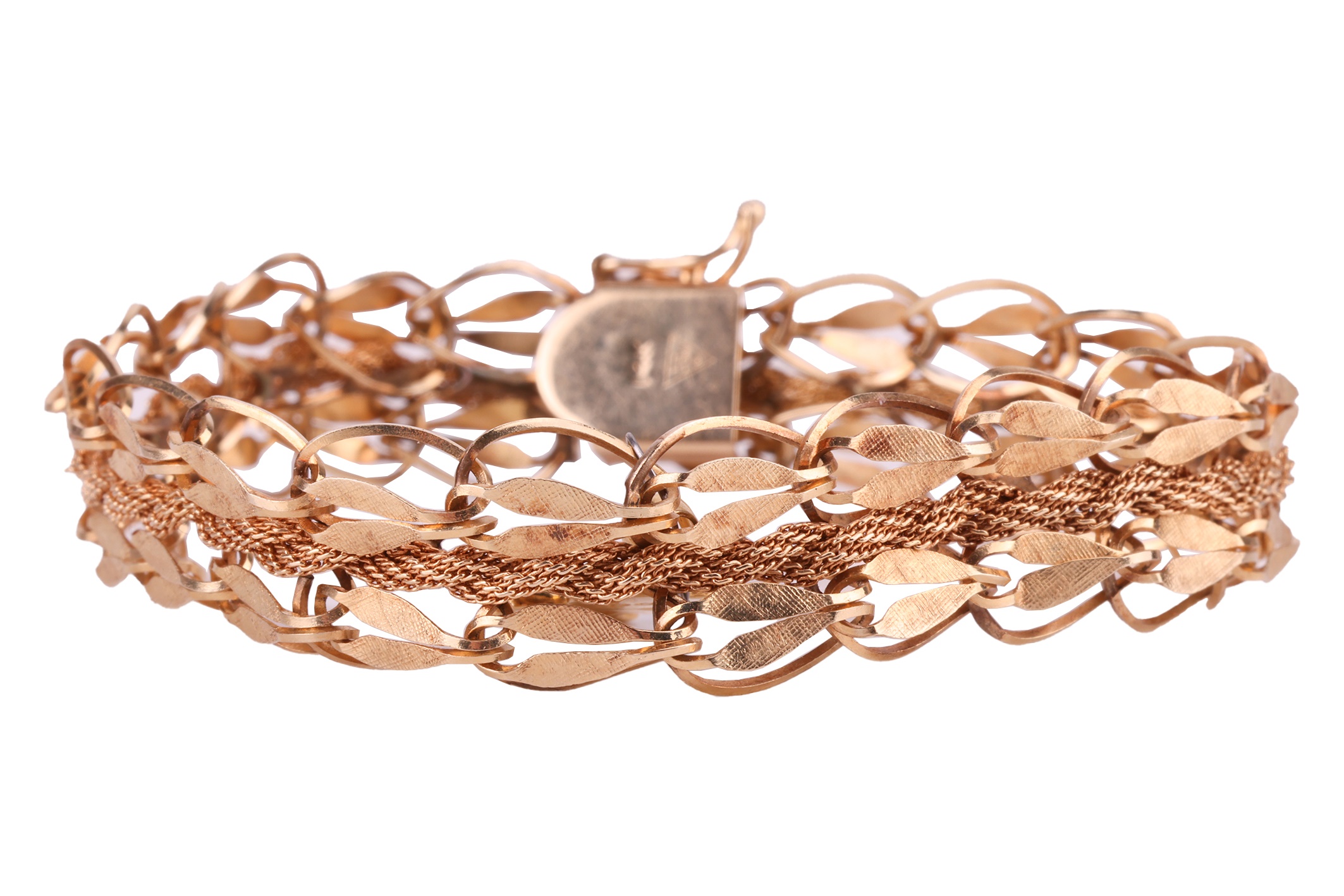 Lot 121 - A fancy link bracelet with a removable teddy