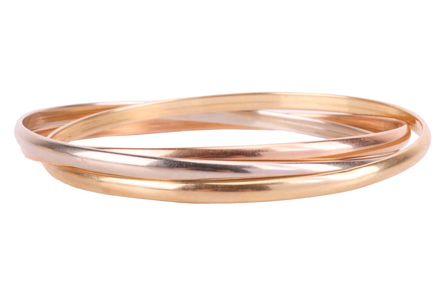 Lot 22 - A trinity bangle, formed of three