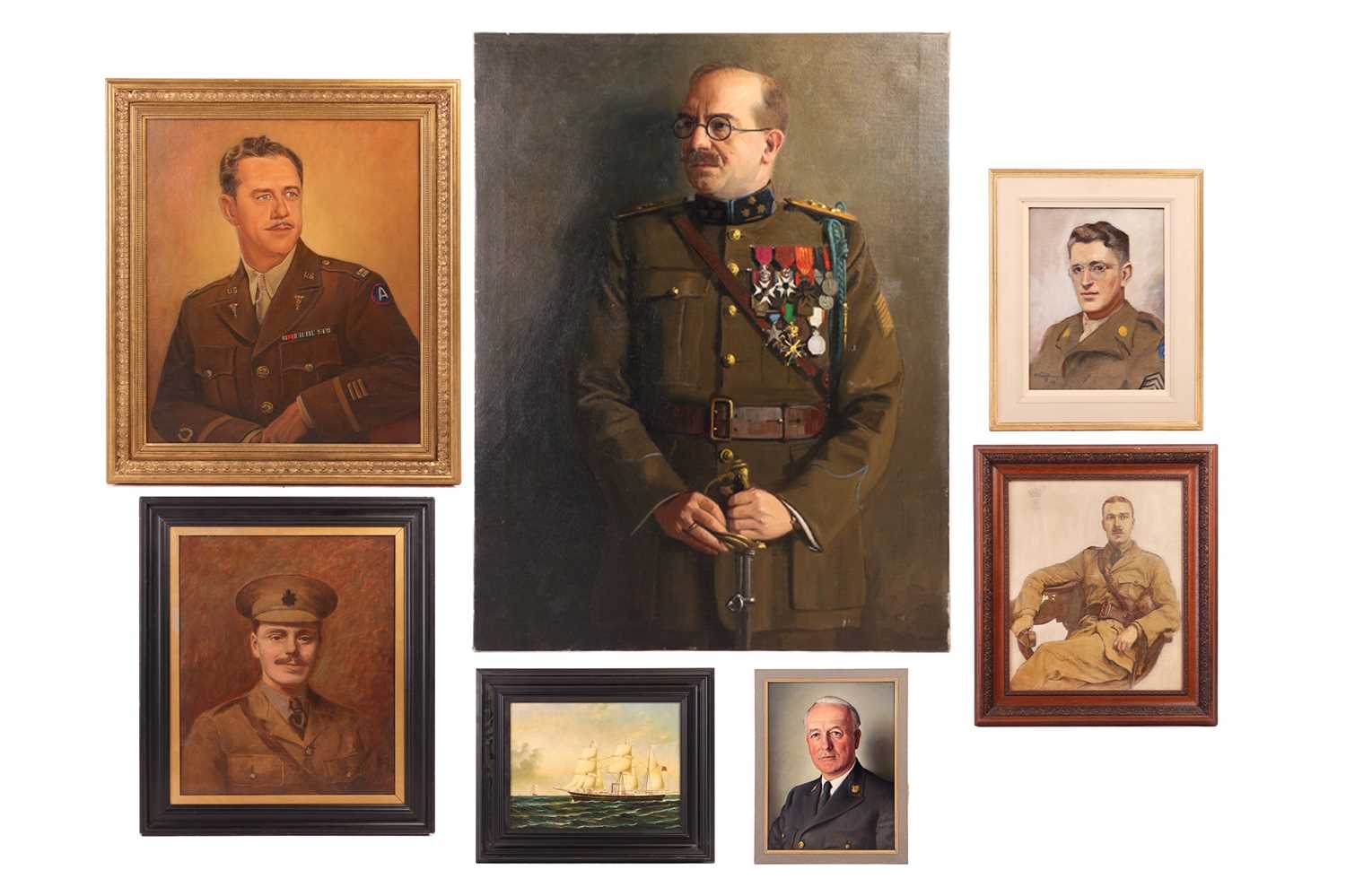 Lot 35 - A collection of military portraits painted by