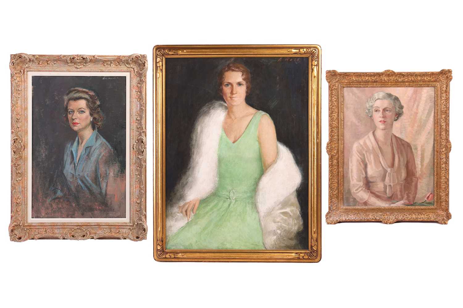 Lot 22 - Three female portraits by various artists,