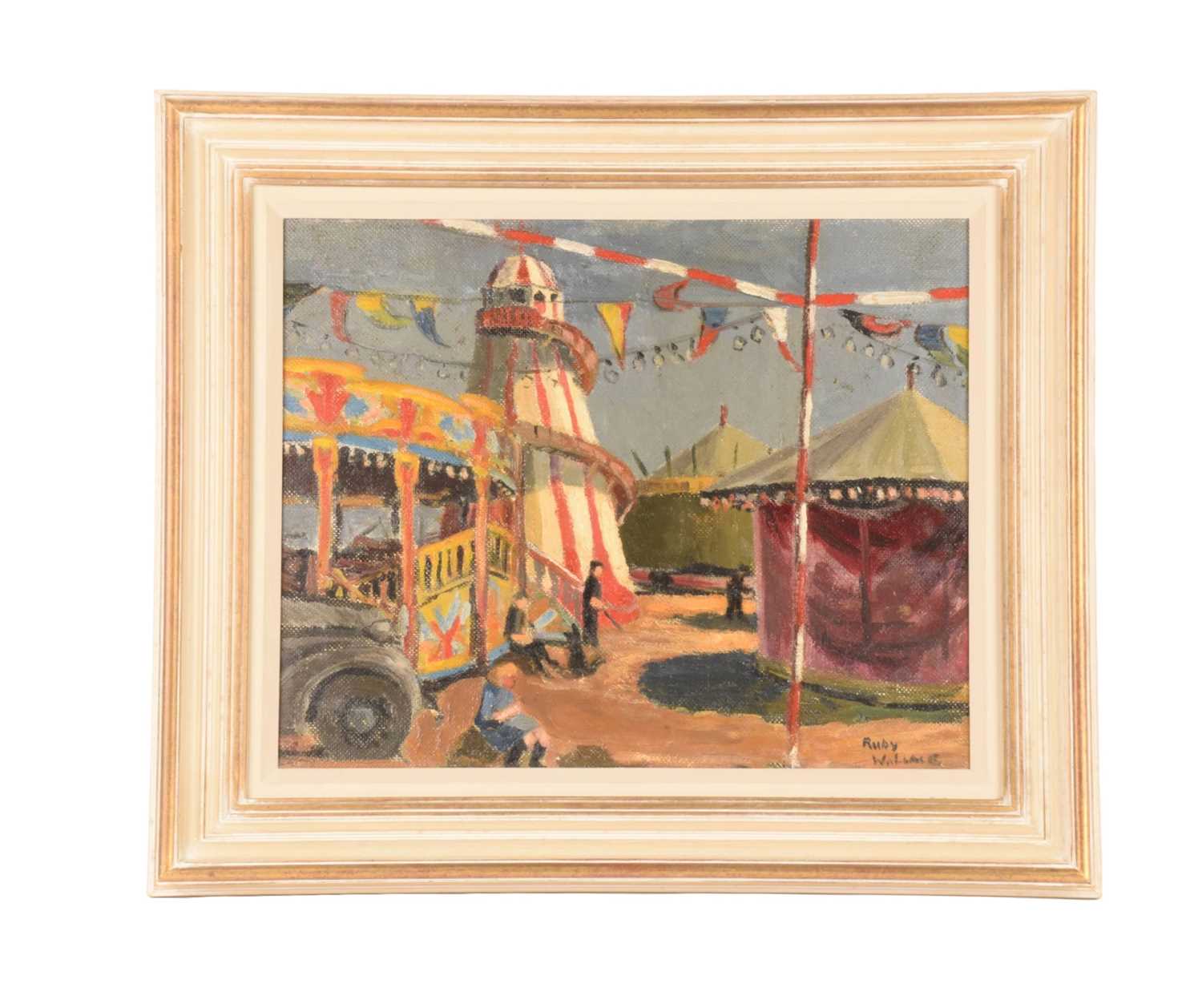 Lot 7 - Ruby Wallace (20th century), 'The Slip', oil