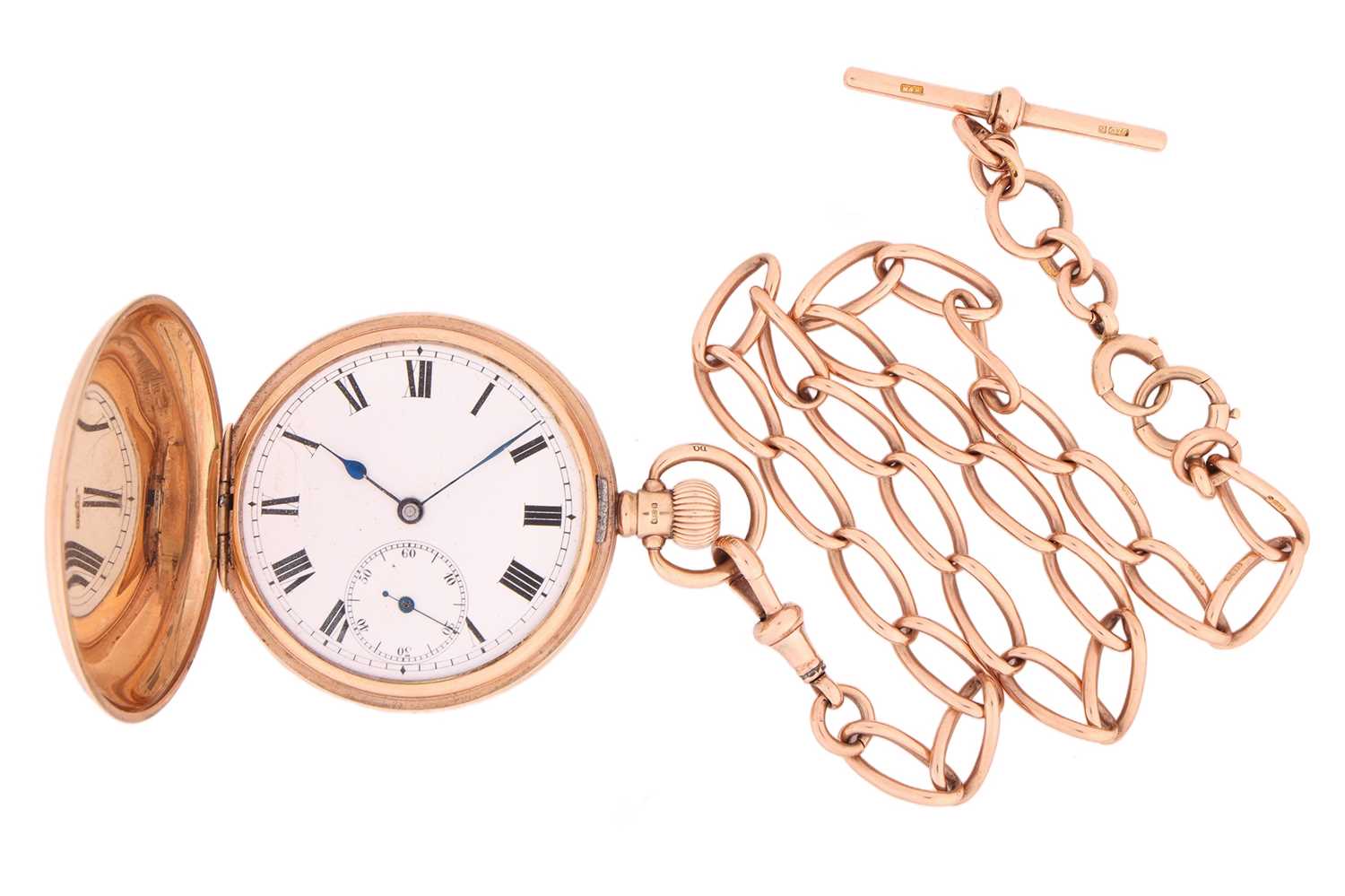 Lot 203 - A 9ct gold full-hunter pocket watch,