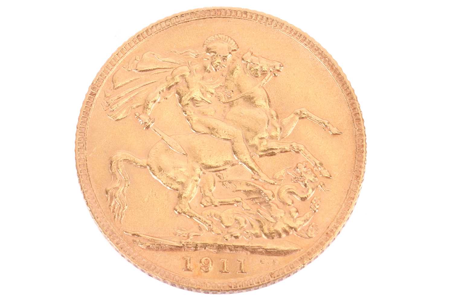 Lot 14 - A George V 1911 full sovereign, St. George