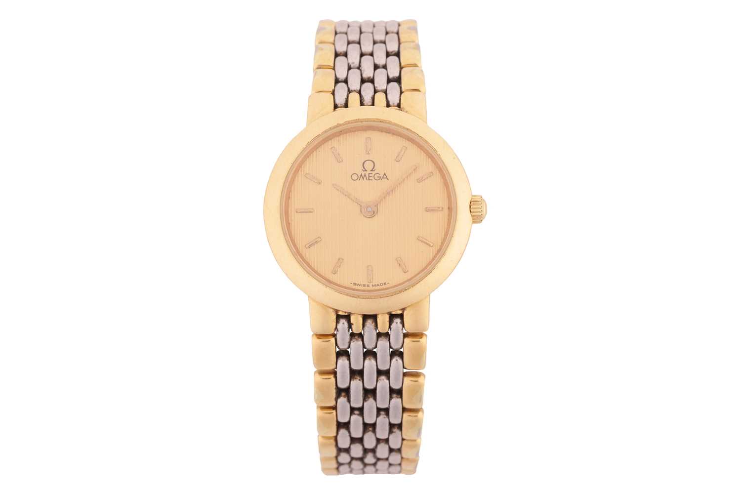 Lot 175 - Omega DeVille lady's bi-colour watch.