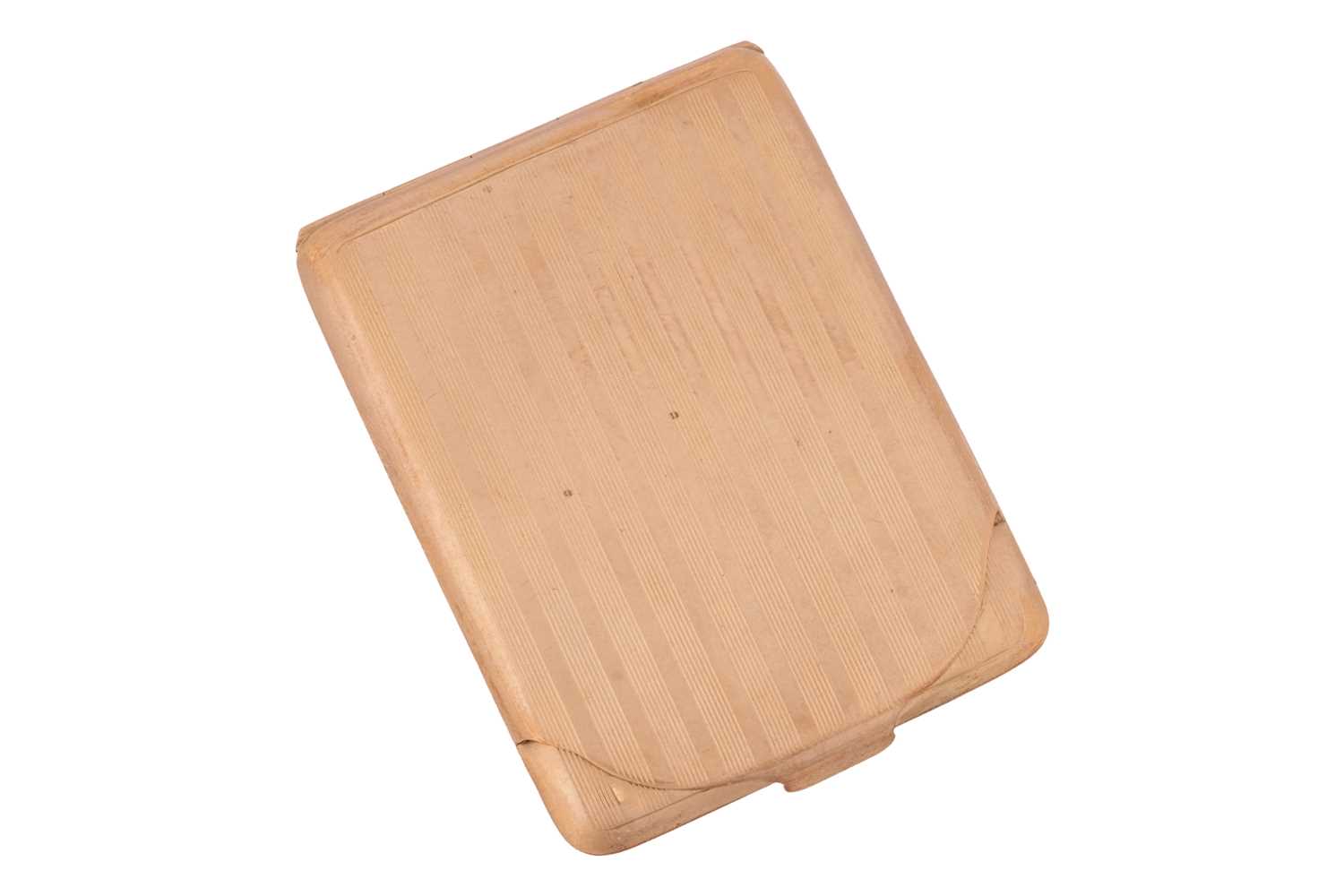 Lot 184 - A 9ct gold match case, of reeded design,