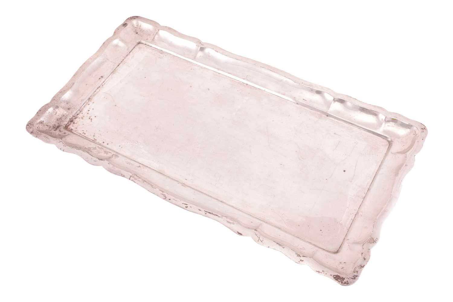 Lot 244 - A large Continental tray of rectangular form