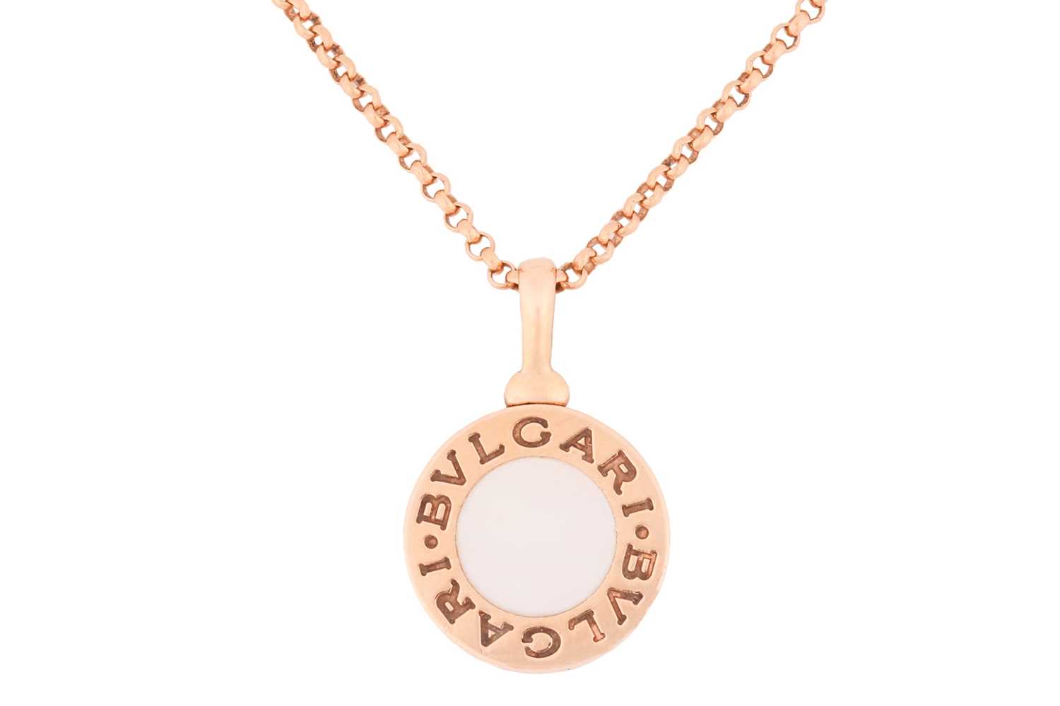 Lot 156 - Bulgari- a pendant on chain set with mother