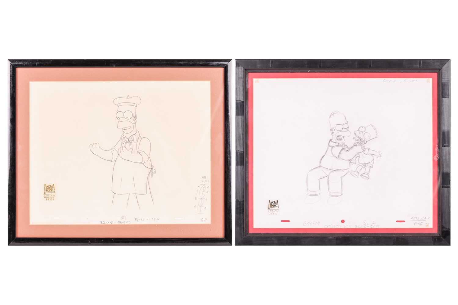 Lot 175 - The Simpsons: Two scene sketches from the