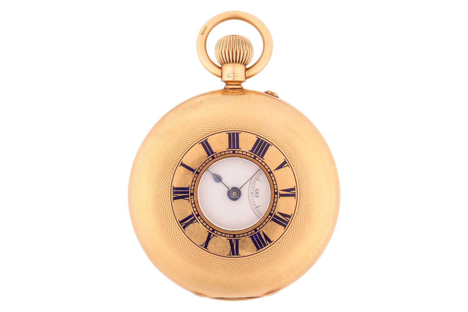 Lot 329 - An 18ct gold half-hunter pocket watch, the