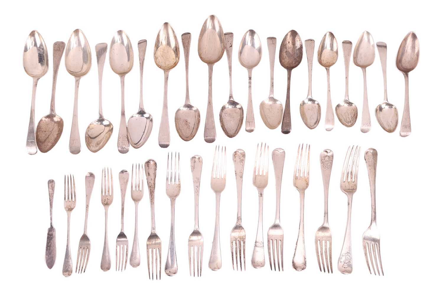 Lot 150 - A group of Old English pattern flatware, all