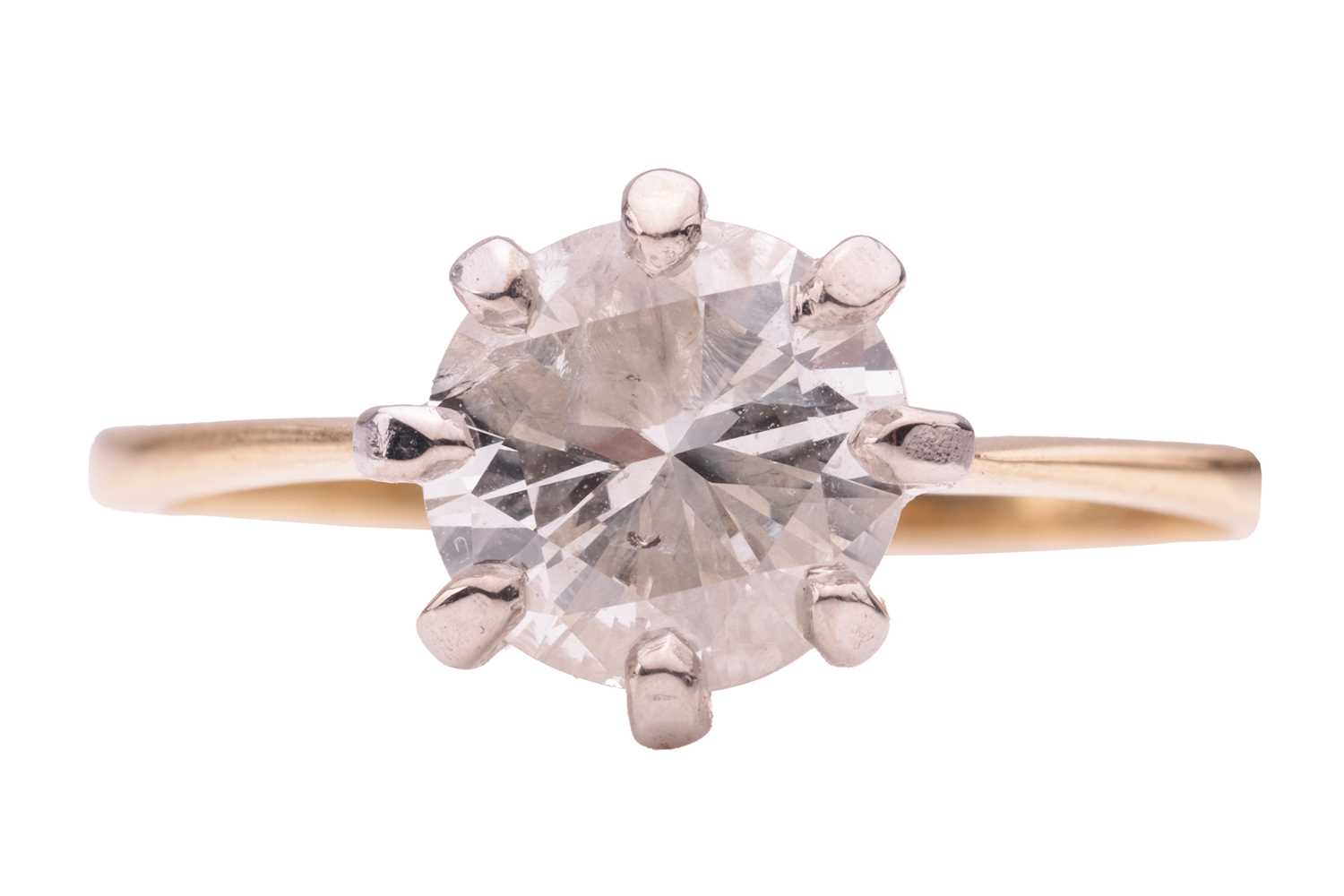 Lot 125 - A solitaire diamond ring, claw-set in white