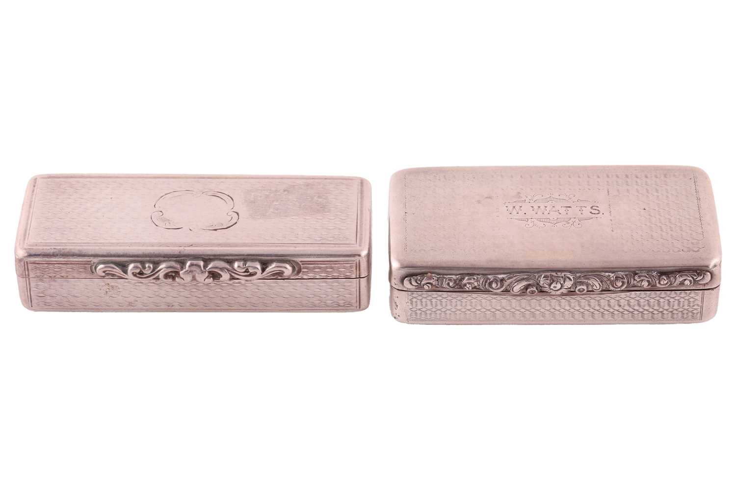 Lot 157 - Two Victorian silver snuff boxes by Edward