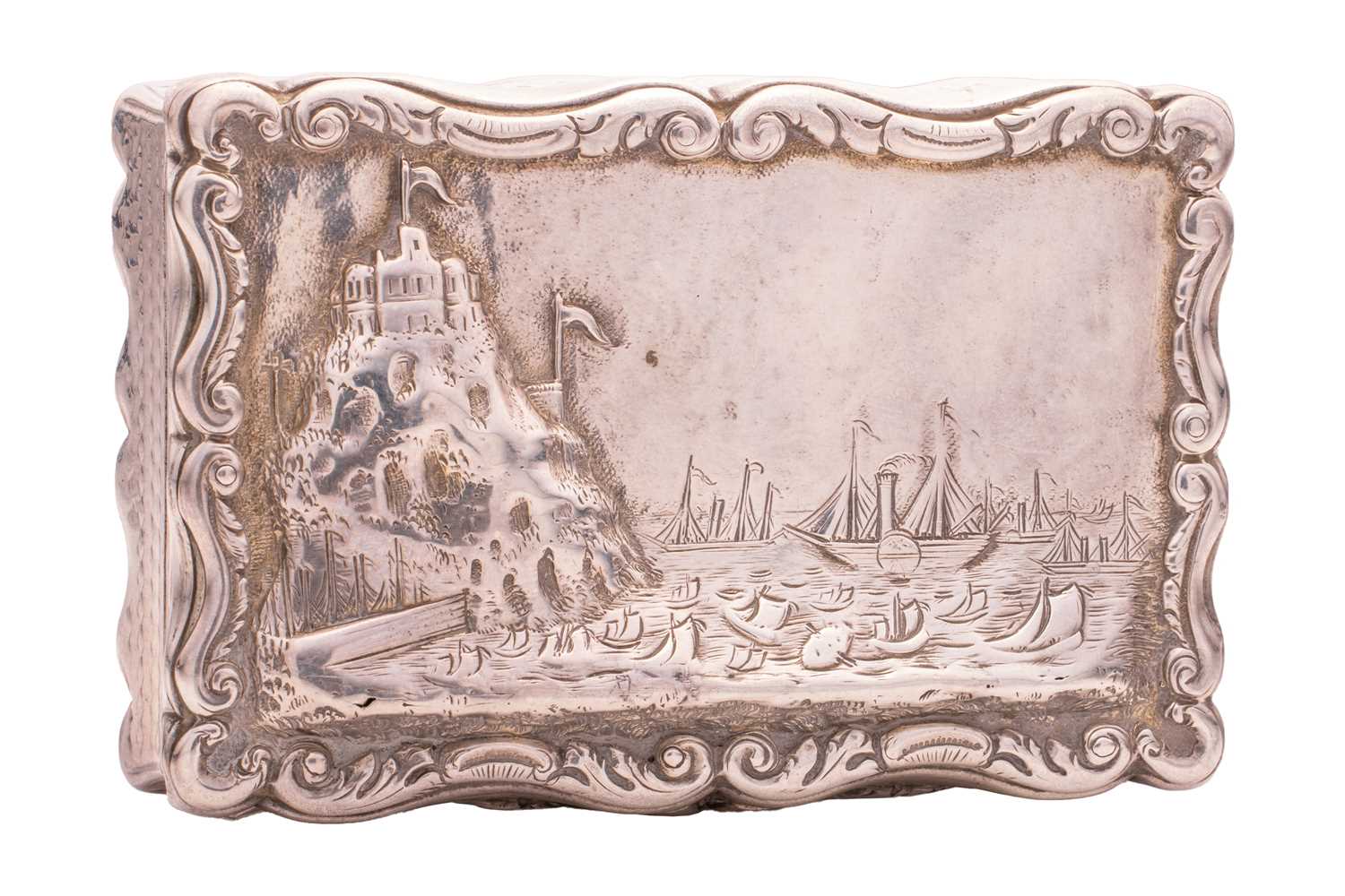 Lot 293 - A Victorian silver castle top presentation