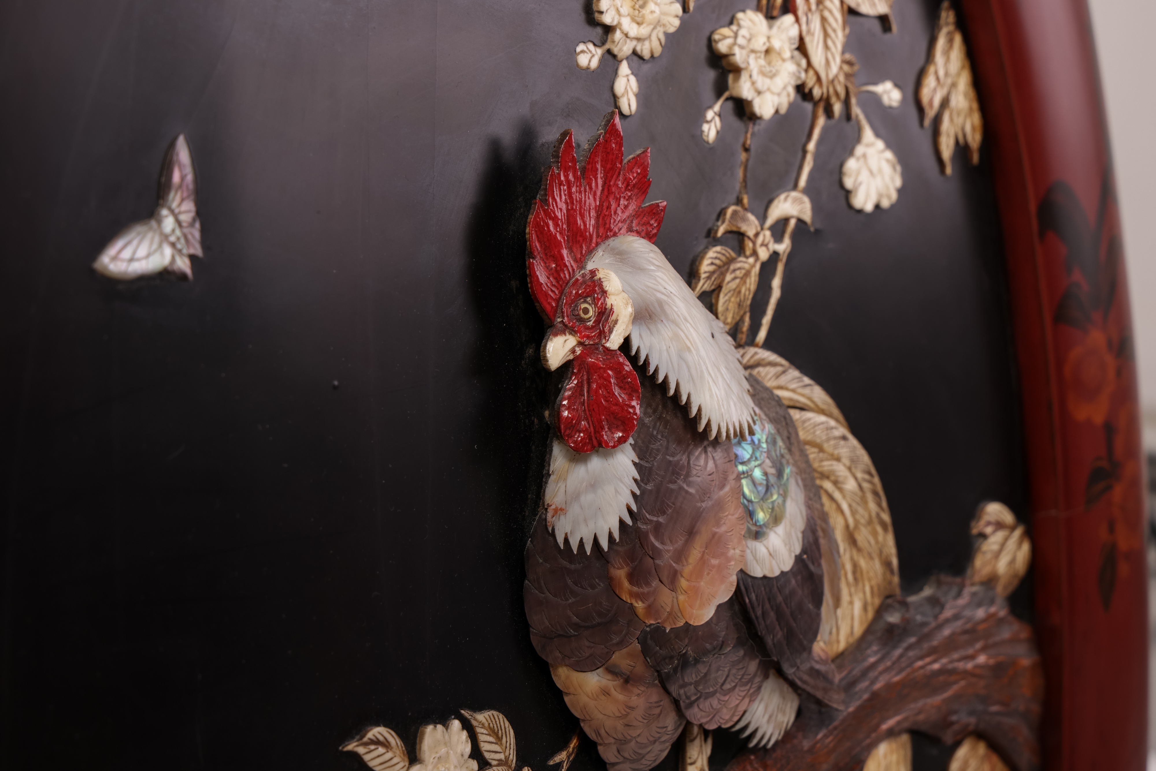 Lot 53 - A pair of Japanese Shibiyama work lacquer