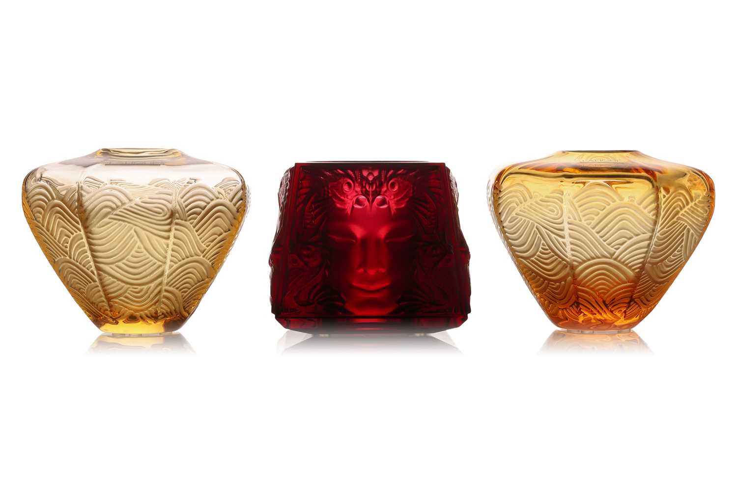Lot 153 - A pair of contemporary Lalique 'Lantern'