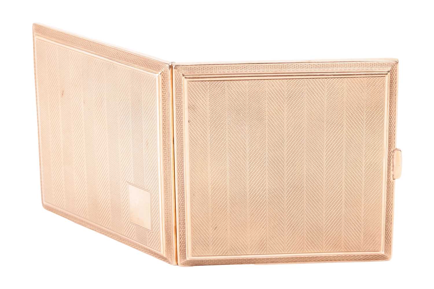 Lot 311 - A 9ct gold cigarette case; of square form