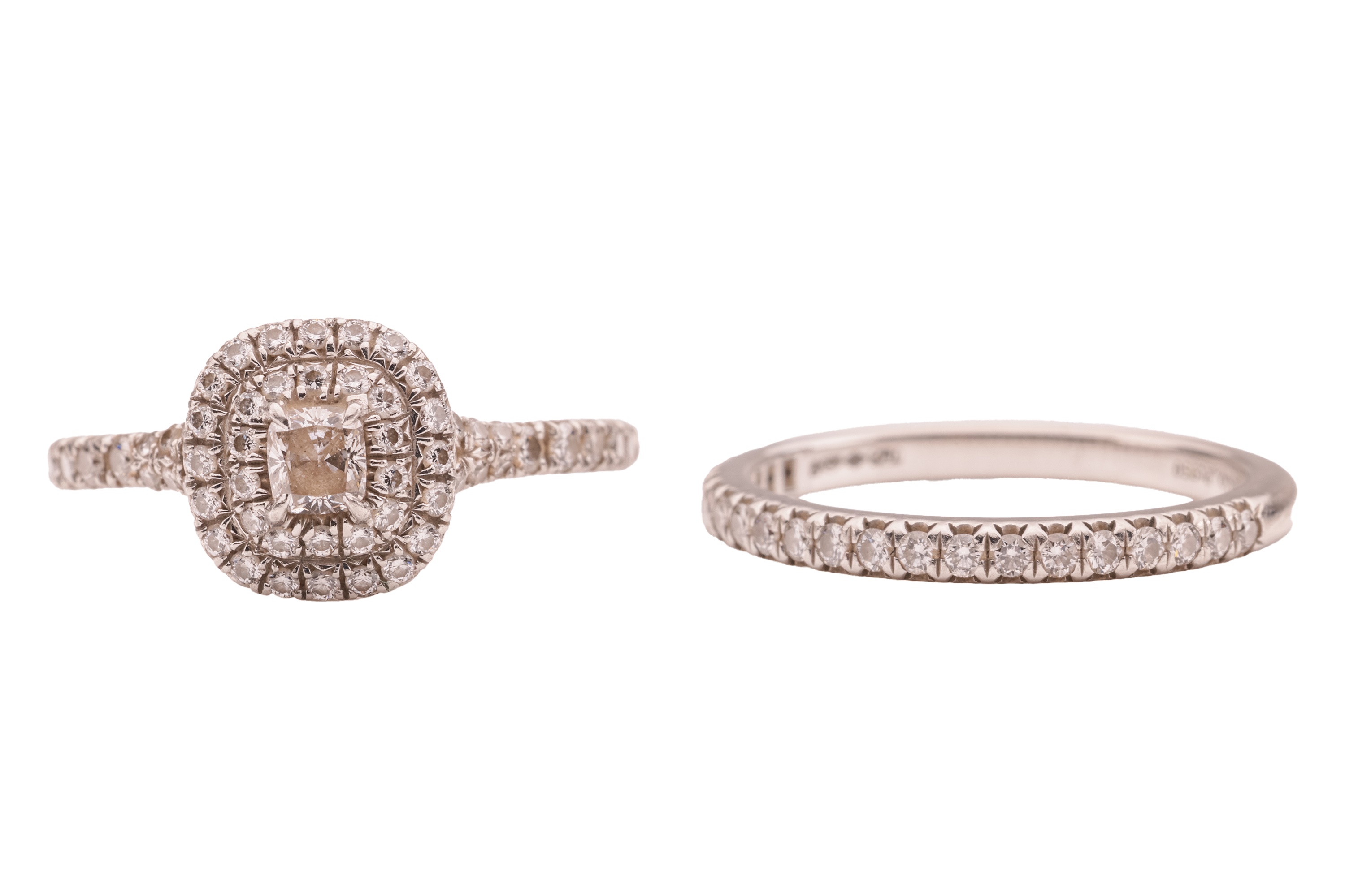 Lot 150 - Tiffany & Co. - a Soleste double halo