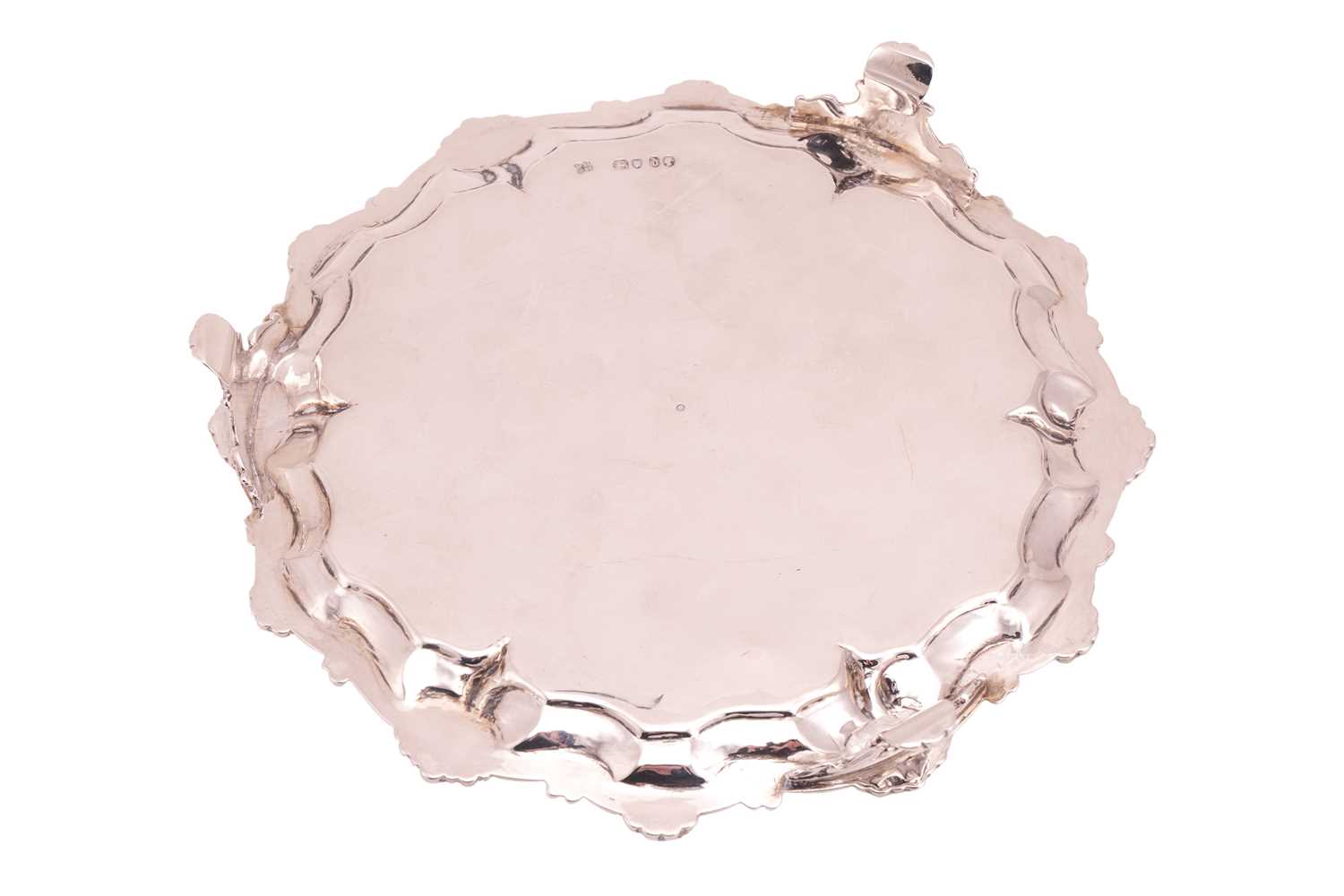 Lot 395 - A Victorian silver salver, with shaped