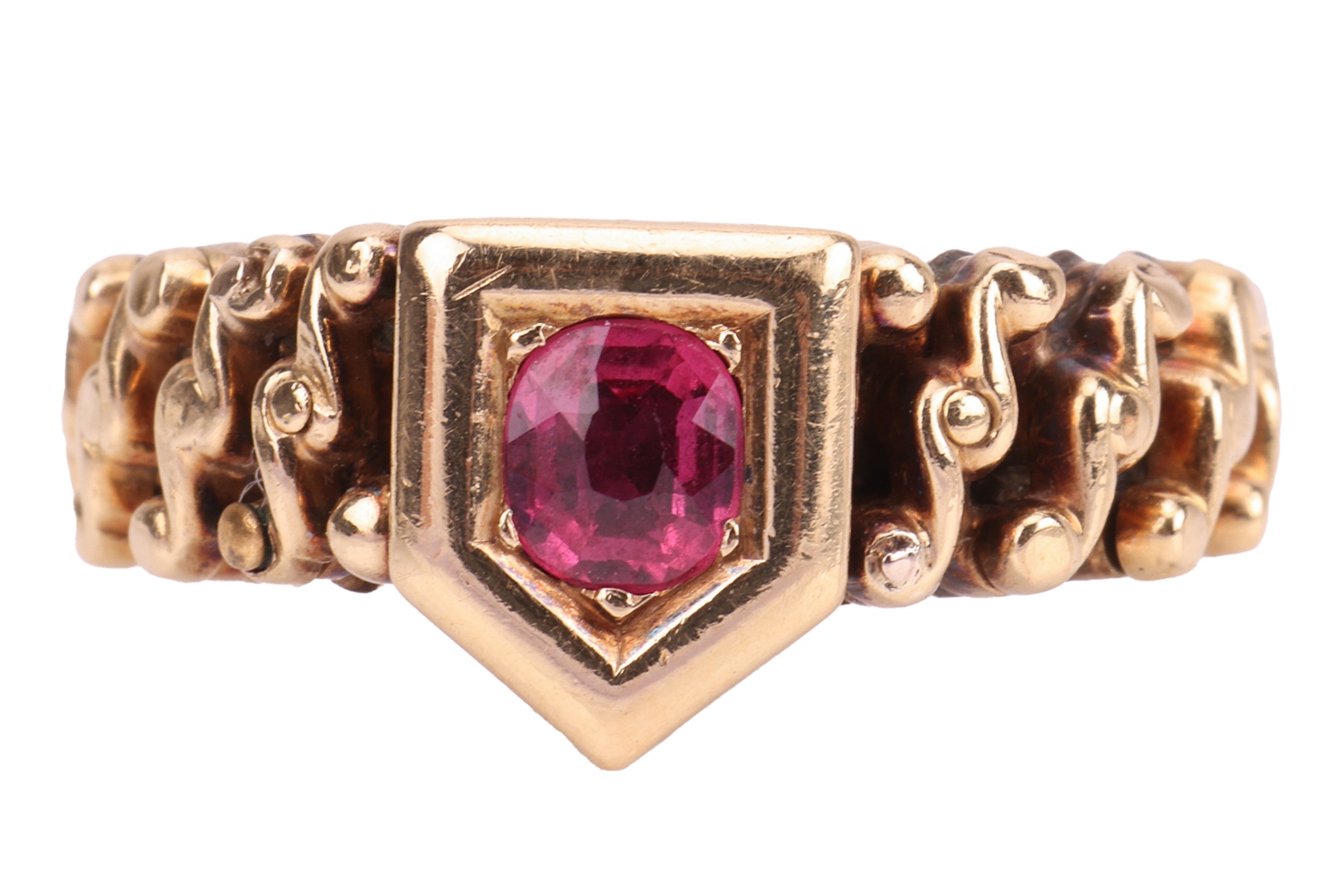 Lot 72 - A single stone ruby ring, the oval cut ruby