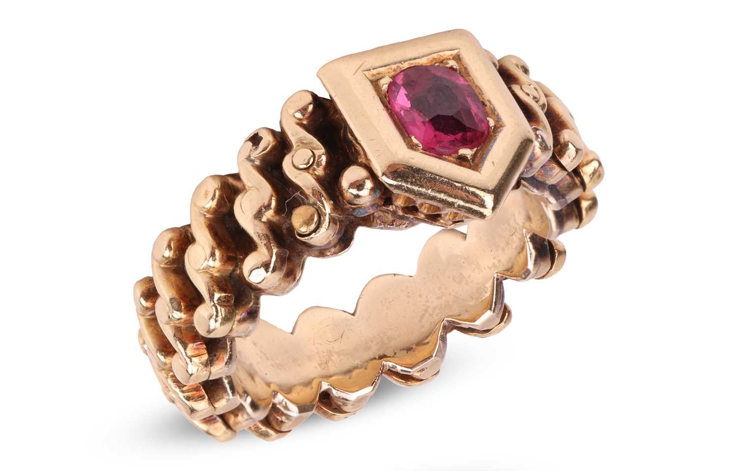 Lot 72 - A single stone ruby ring, the oval cut ruby