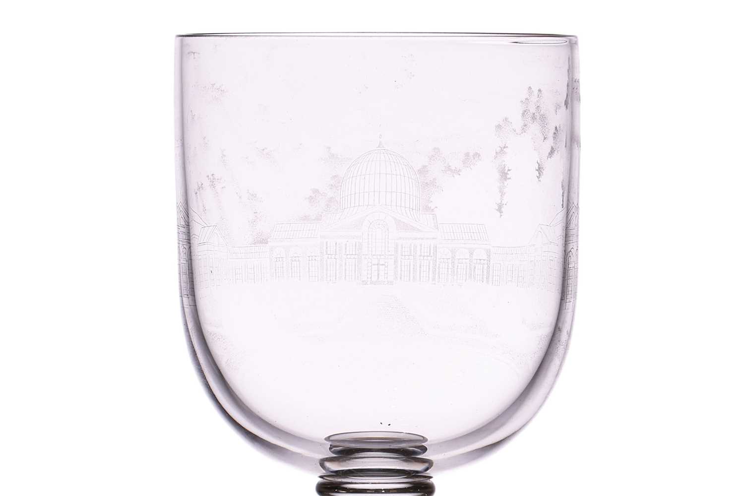 A fine stipple-engraved glass goblet by Simon Whistler